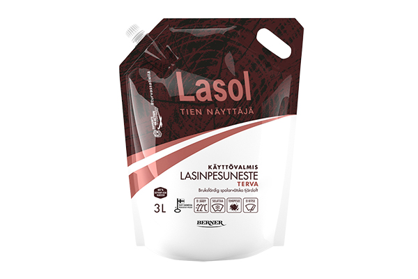 Tervantuoksuinen lasinpesuneste nyt pussipakkauksessa